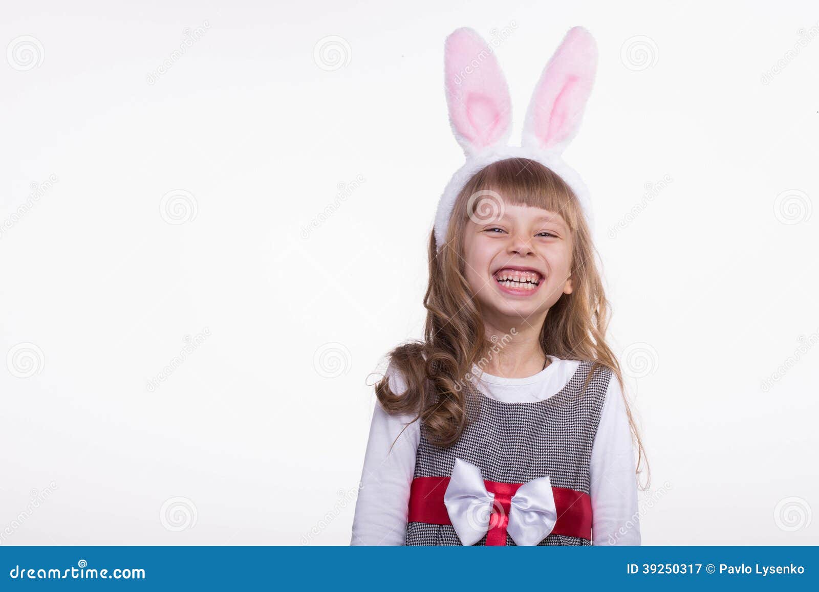 Funny Girl with Rabbit Ears Stock Image - Image of easter, portrait ...