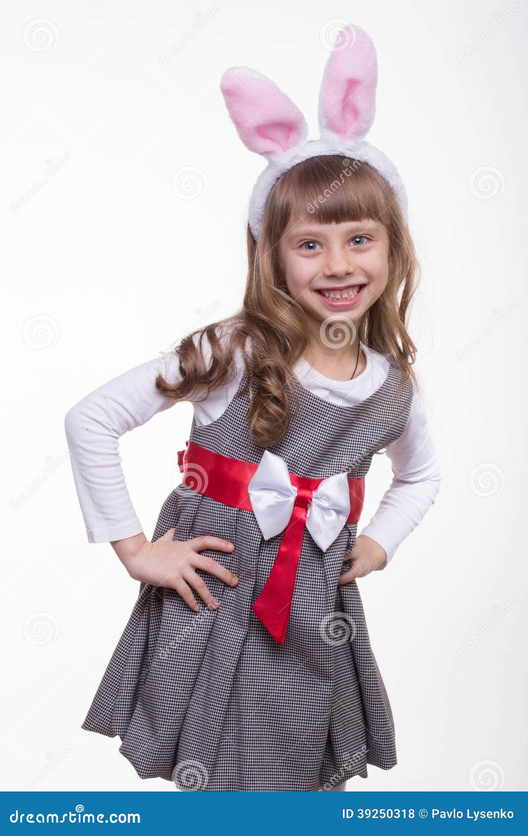 Funny Girl with Rabbit Ears Stock Photo - Image of studio, costume ...