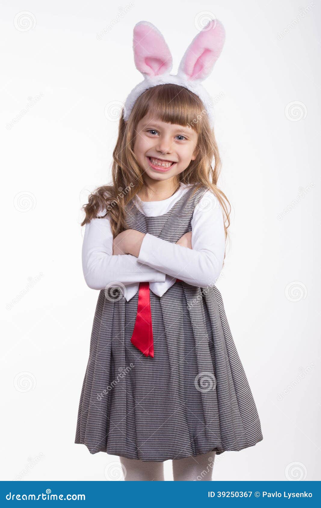 Funny Girl with Rabbit Ears Stock Image - Image of girl, bunny: 39250367