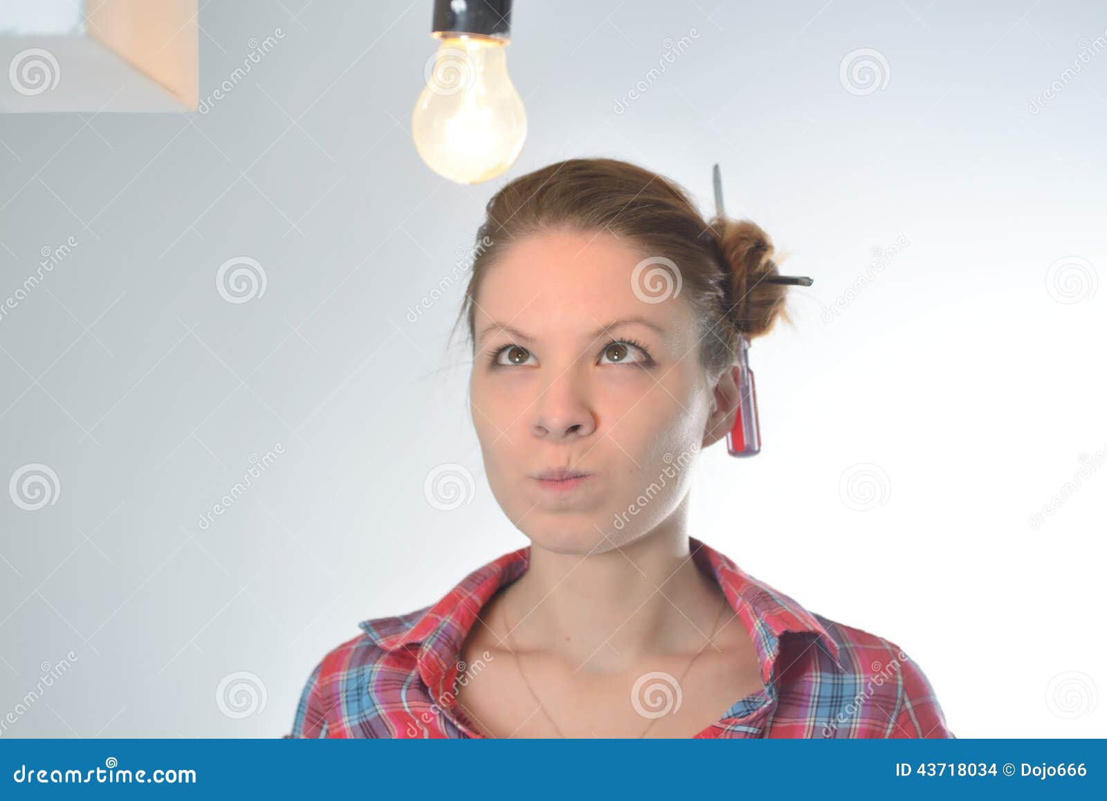Funny Girl Thinks Over a Problem Stock Photo - Image of power, modern ...