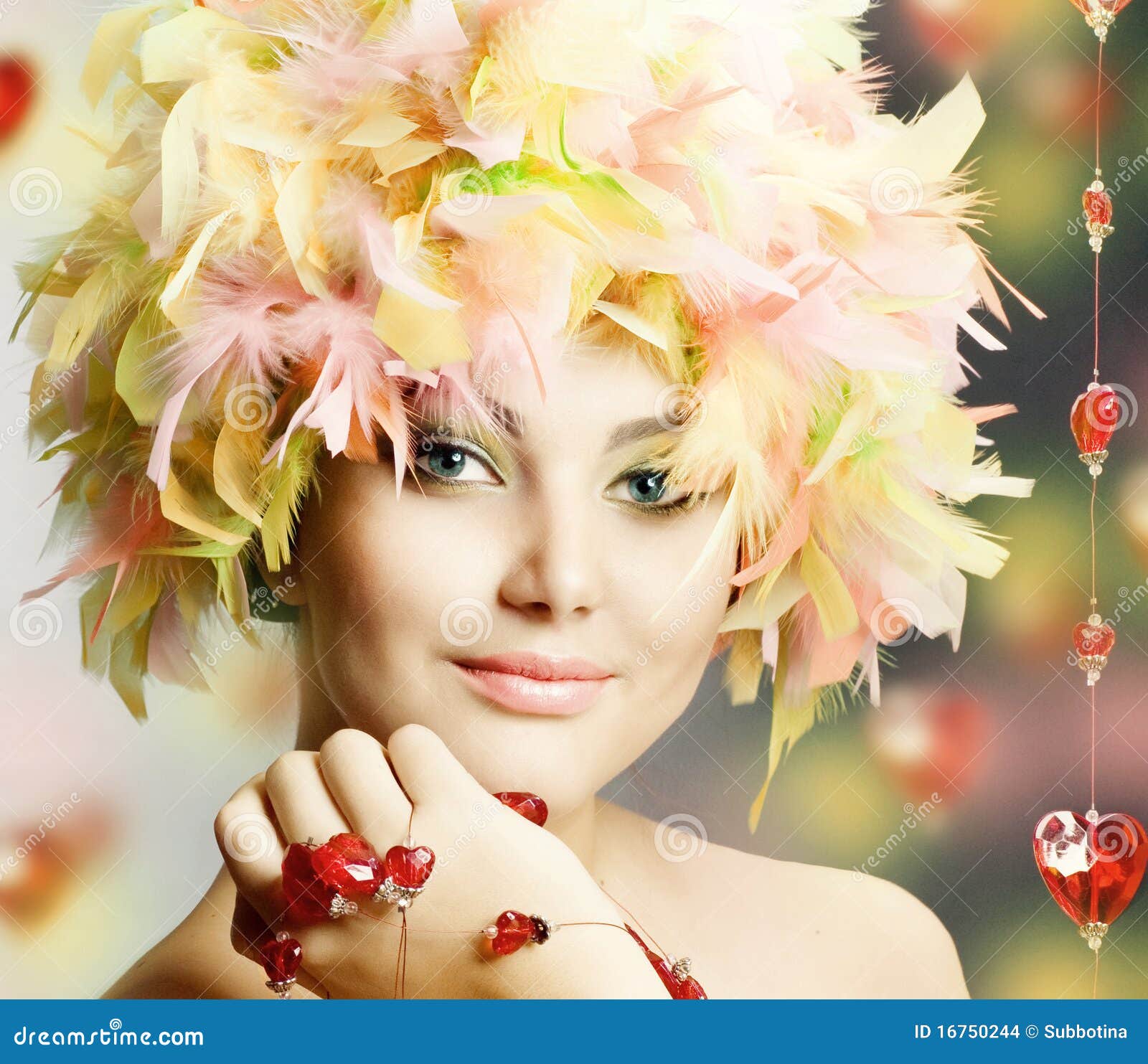 Funny Girl in Wig stock photo. Image of look, colorful - 16750244