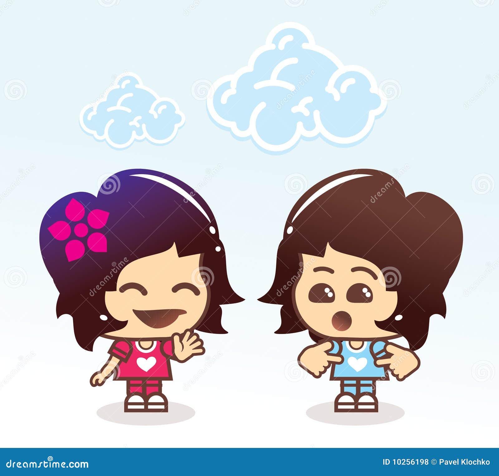 Funny girls stock vector. Illustration of friends, happy - 10256198
