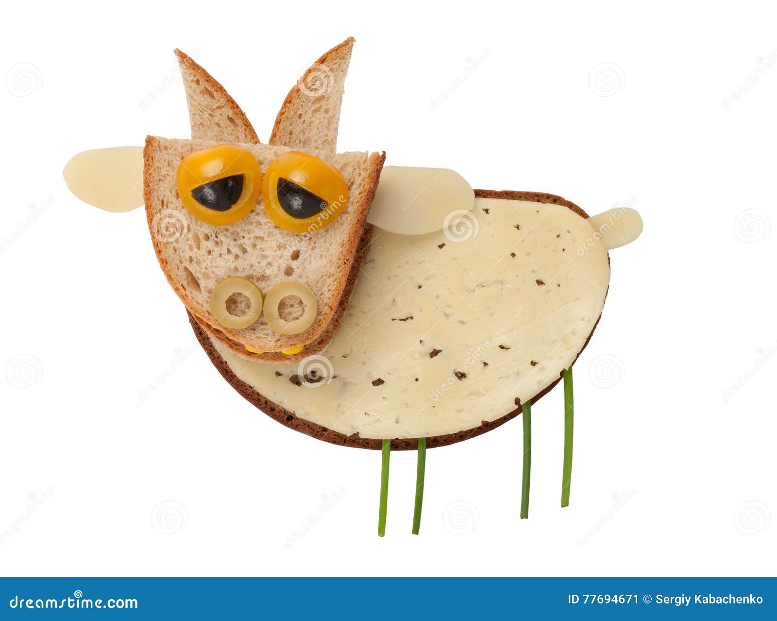 Funny Goat Made of Bread and Cheese Stock Image - Image of nature, goat ...
