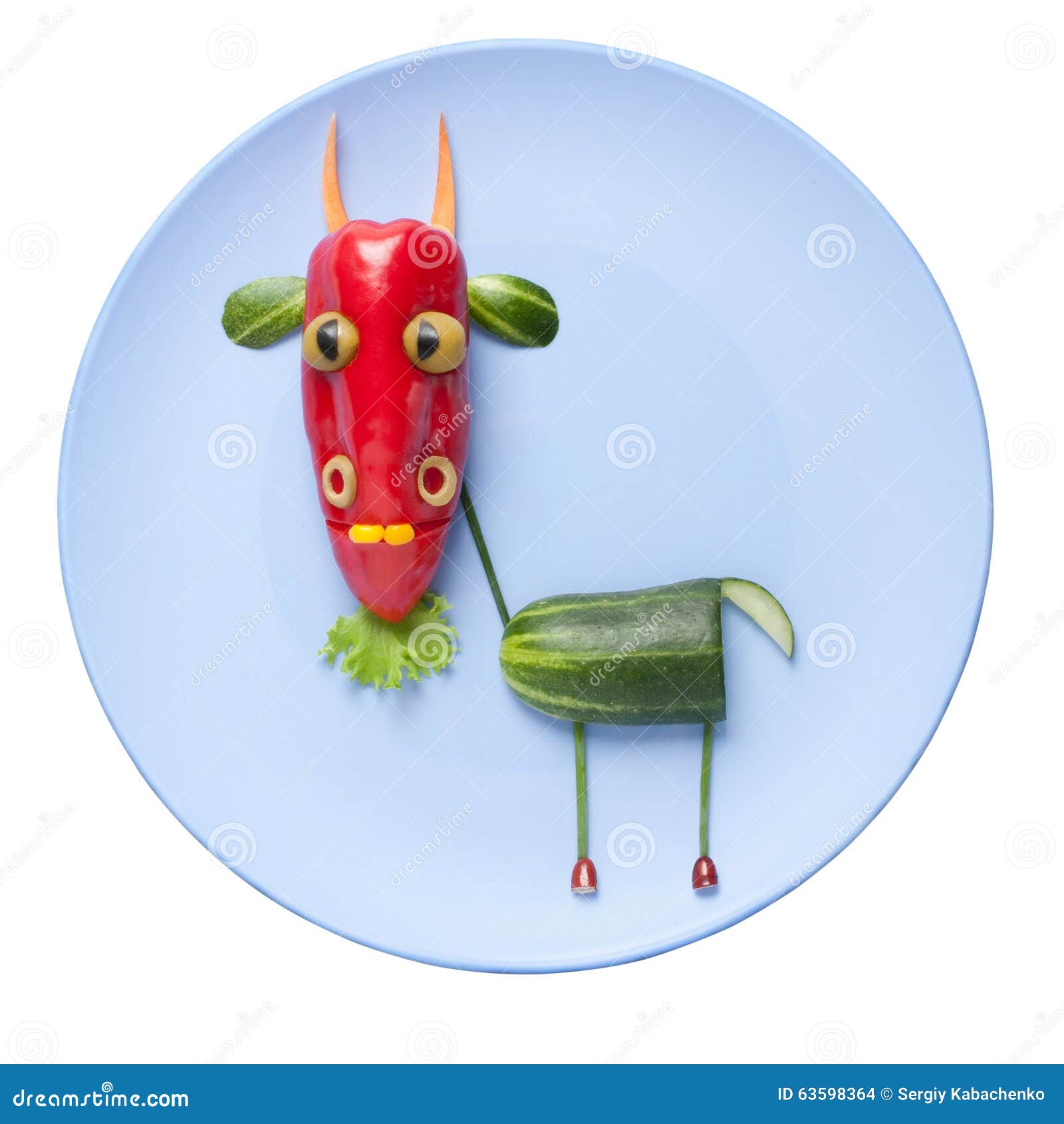 Funny Goat Made of Fresh Vegetables Stock Photo - Image of kids ...