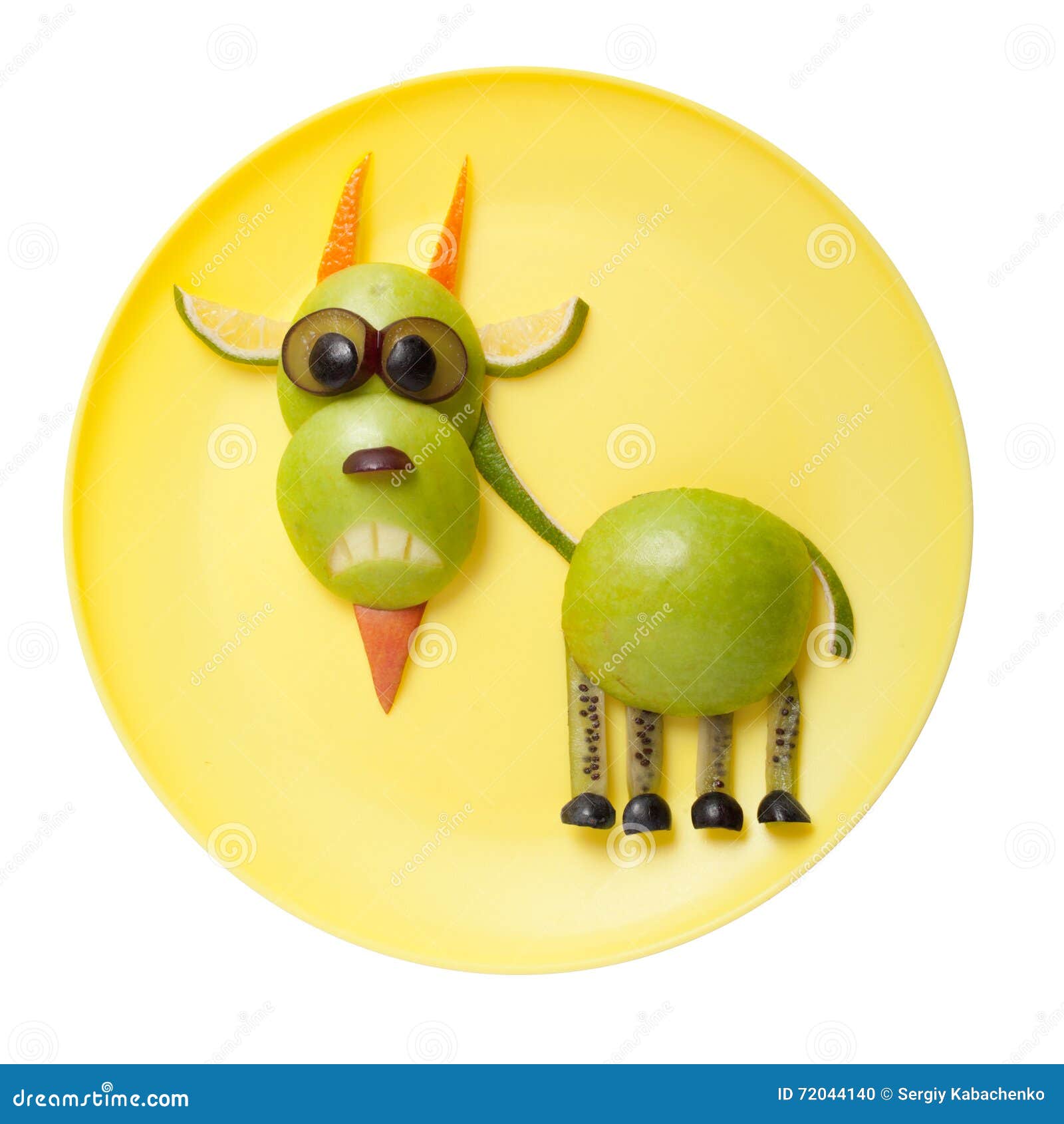 Funny Goat Made of Green Fruits Stock Photo - Image of funny, lime ...