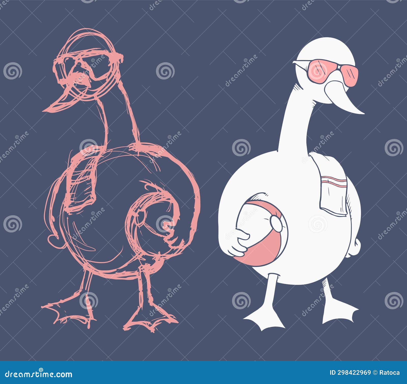 Funny goose illustration stock vector. Illustration of ducks - 298422969