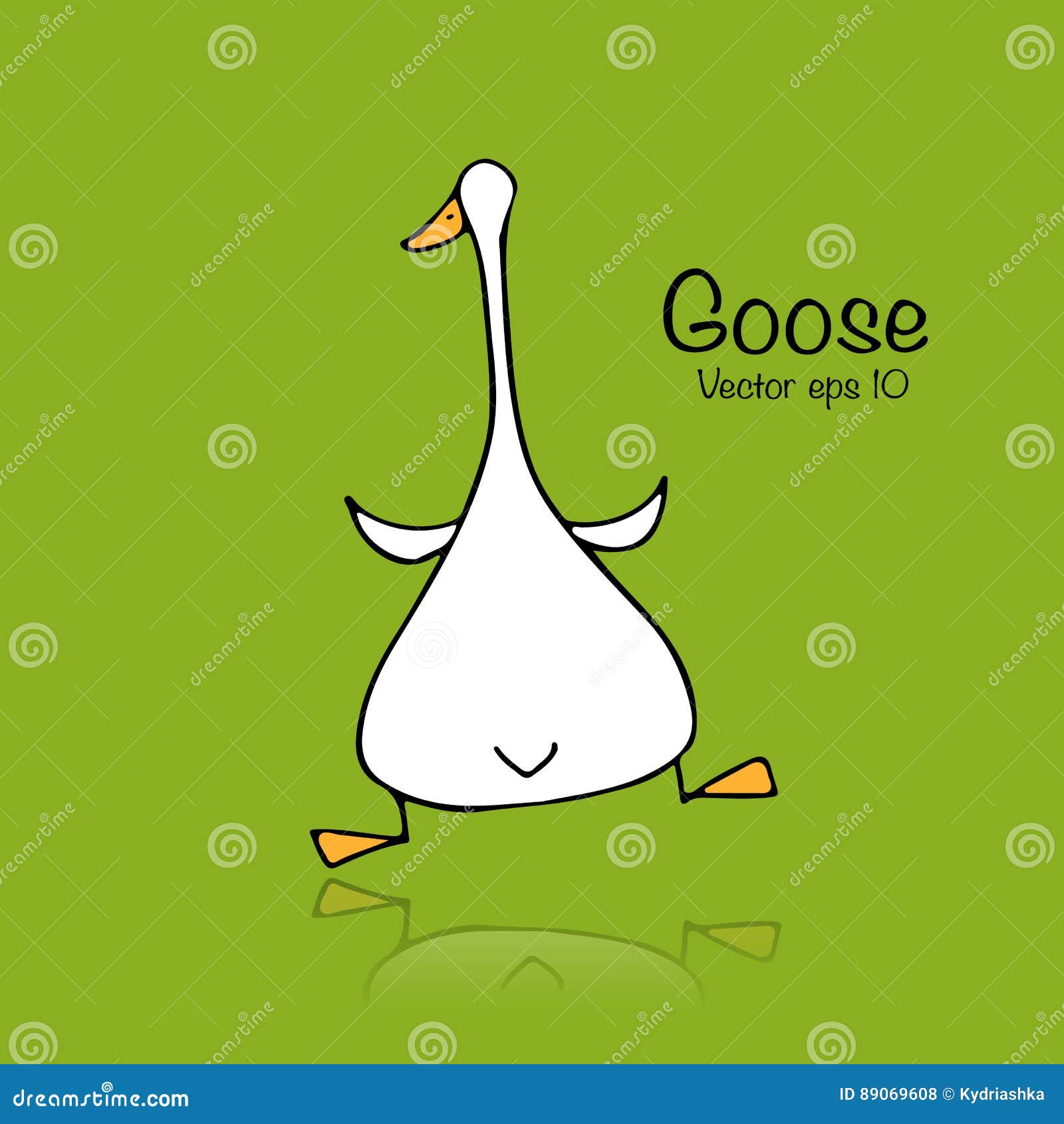 Funny Goose, Sketch for Your Design Stock Vector - Illustration of ...