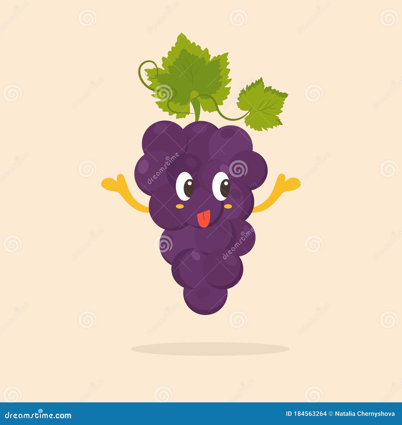 Funny Grape Character Design Vector Illustration Stock Vector ...