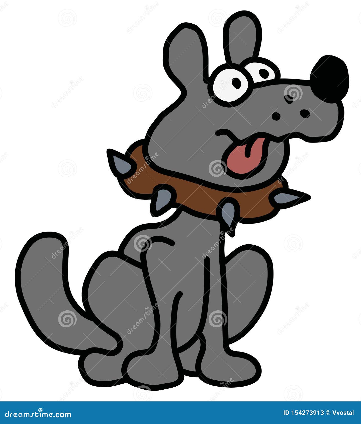 The funny gray dog stock vector. Illustration of vector - 154273913