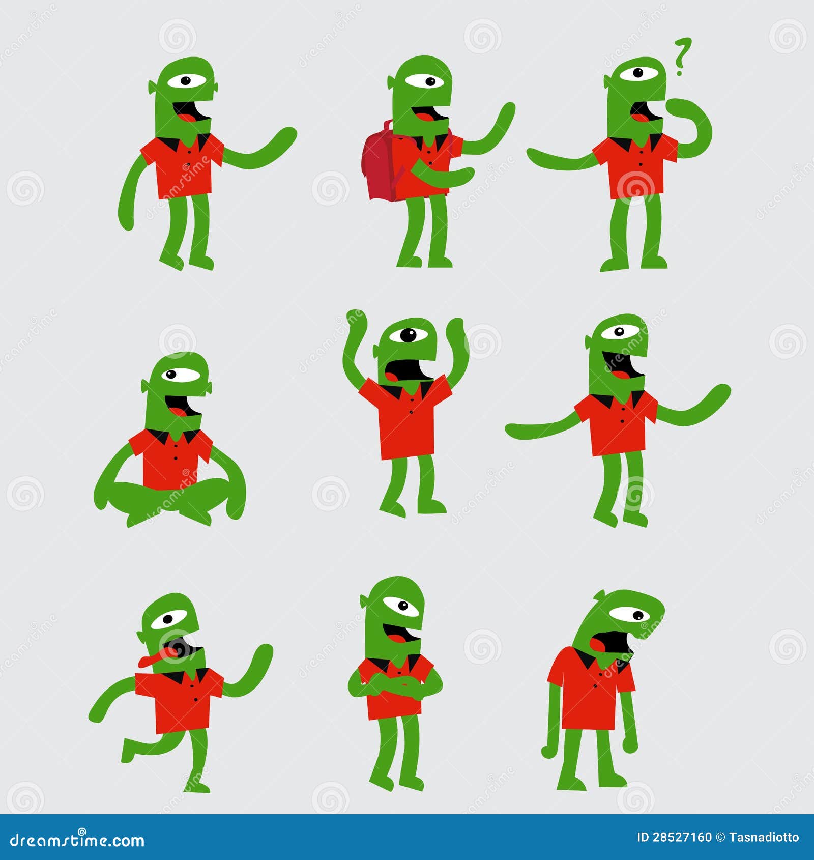 Funny green character stock vector. Illustration of character - 28527160