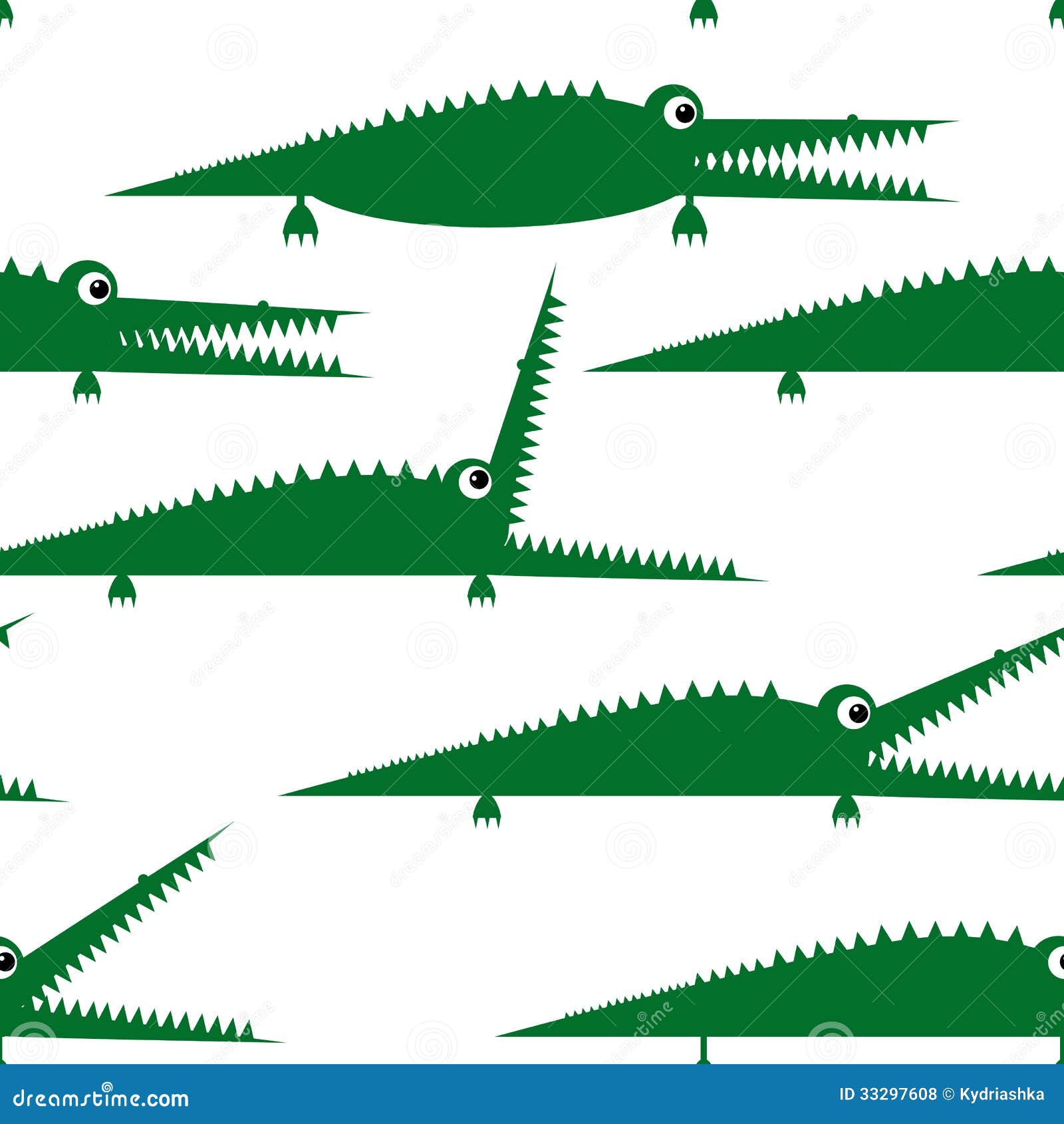 Funny Green Crocodile, Seamless Pattern for Your Stock Vector ...