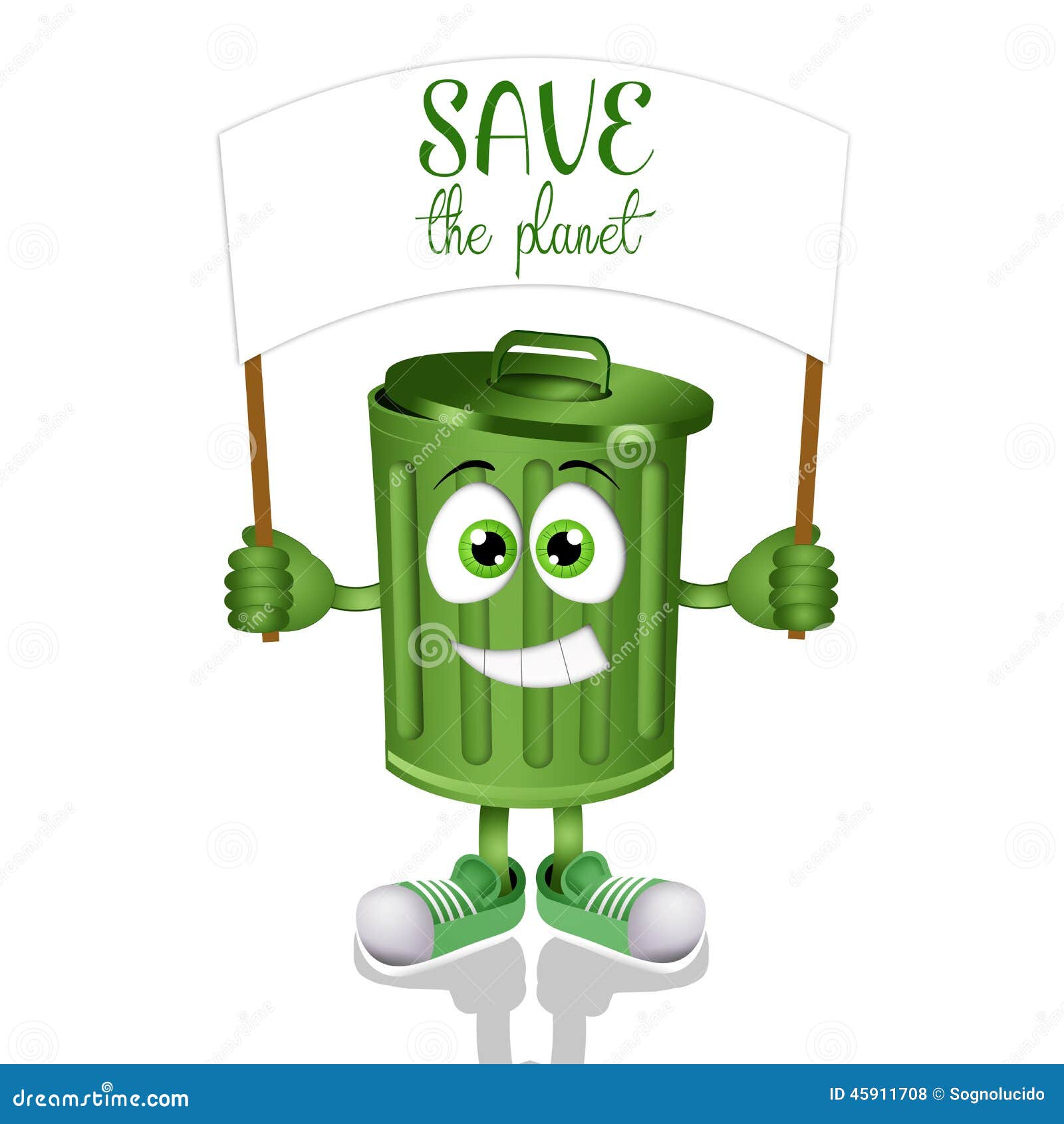 Green Garbage Truck And Trash Bins. Vector Illustration | CartoonDealer ...