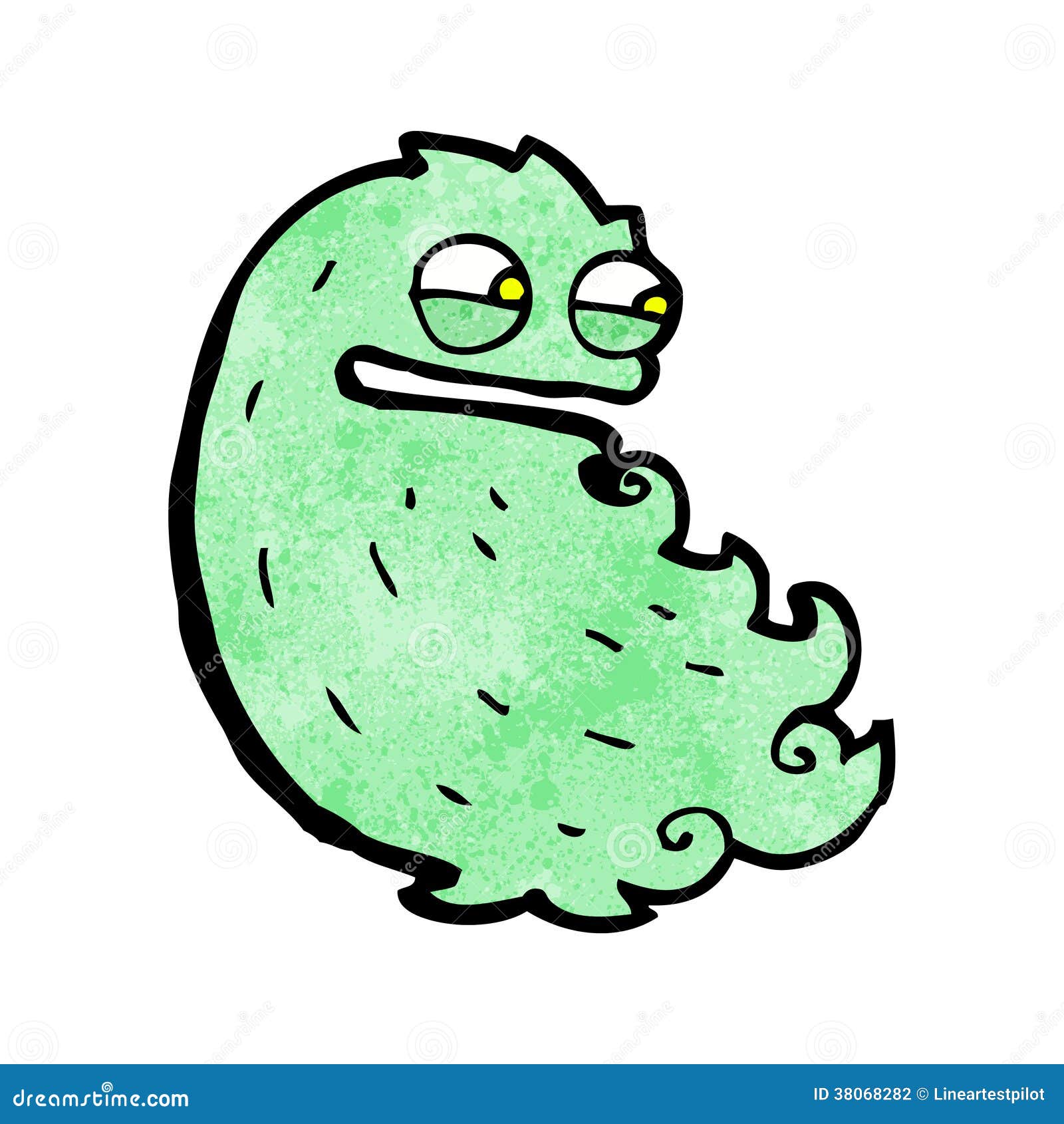 Funny Green Hairy Monster Cartoon Stock Illustration Illustration Of