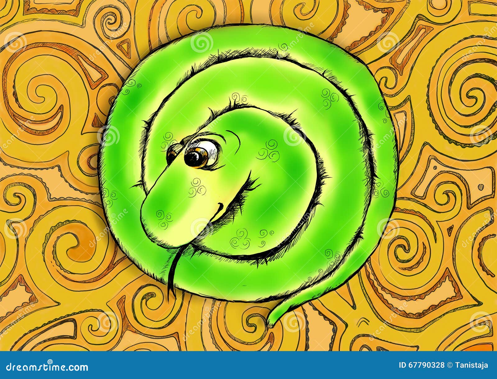 Snake Curled In Infinity Ring. Ouroboros Devouring Its Own Tail ...