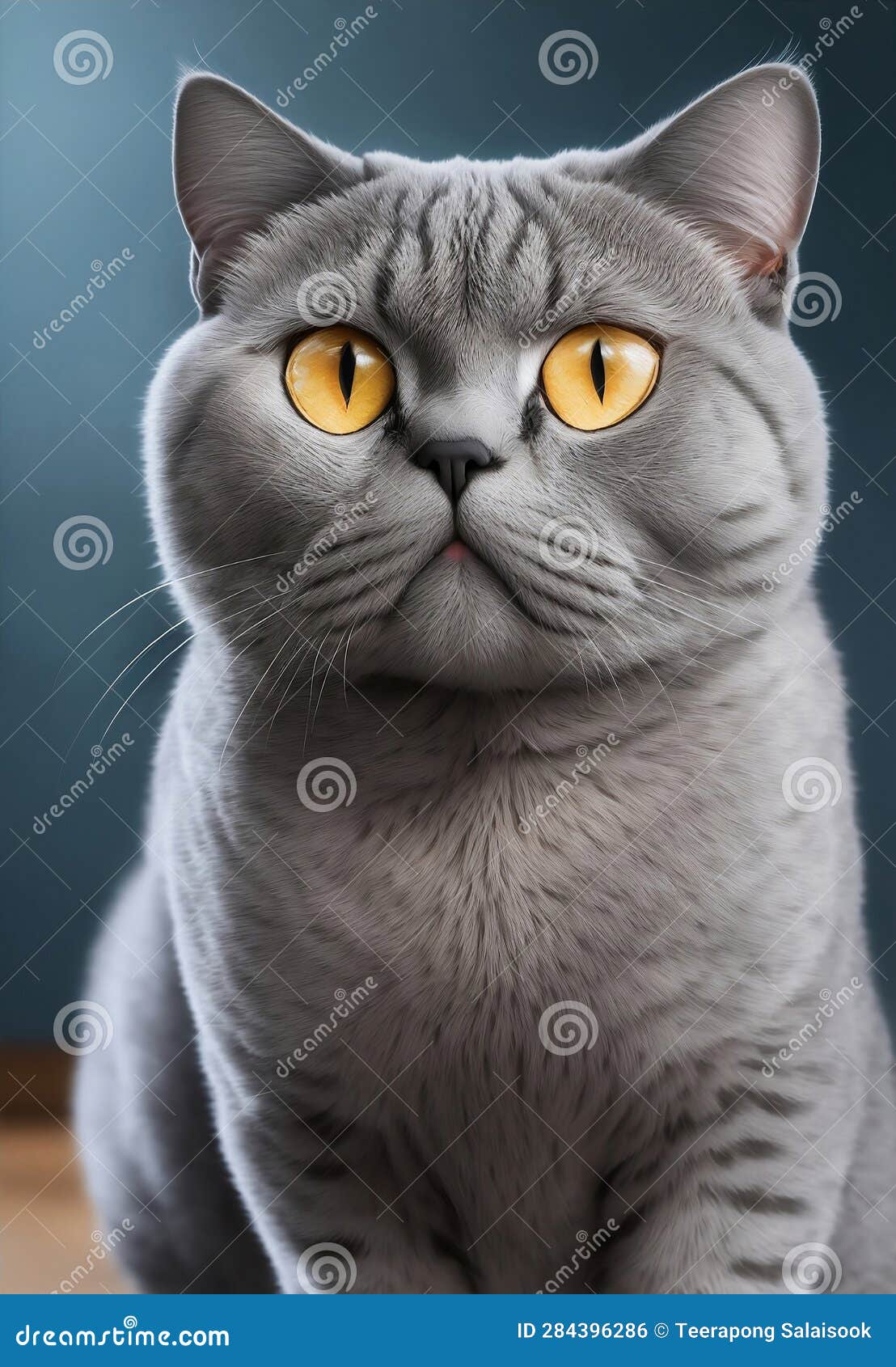 Funny Grey Cat Looking Shocked, Generative AI Illustration Stock ...