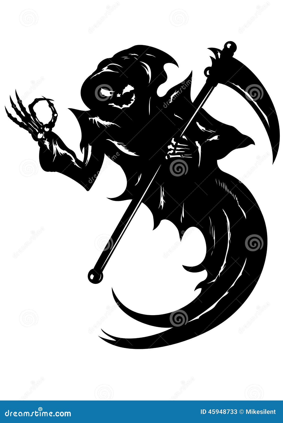 Funny Grim Reaper stock vector. Illustration of cartoon - 45948733