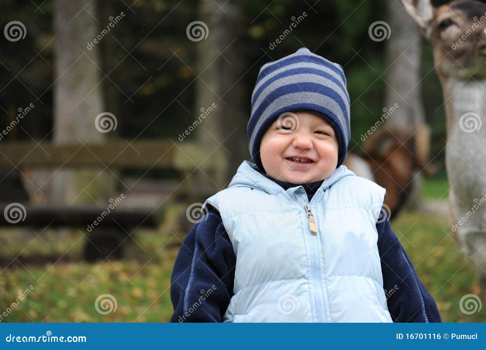 Funny grinning boy stock photo. Image of toddler, jacket - 16701116
