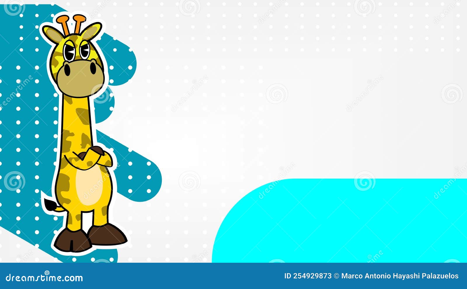 Grumpy Giraffe Cartoon Kawaii Expression Pictureframe Background ...