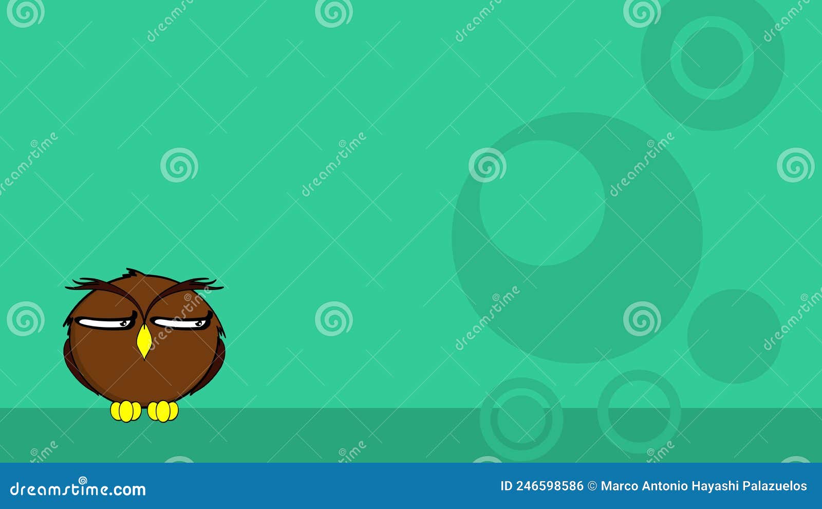 Funny Grumpy Owl Cartoon Expression Background Stock Vector ...