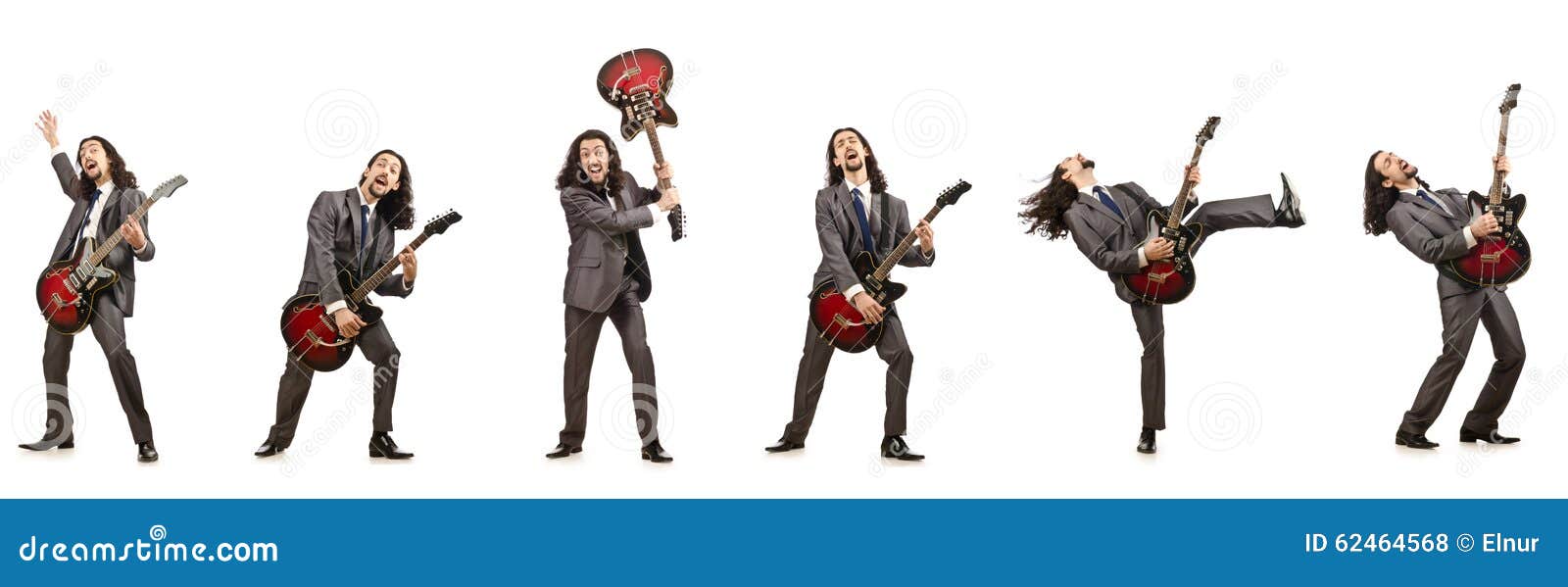 Funny Guitar Player Isolated on White Stock Photo - Image of concert ...