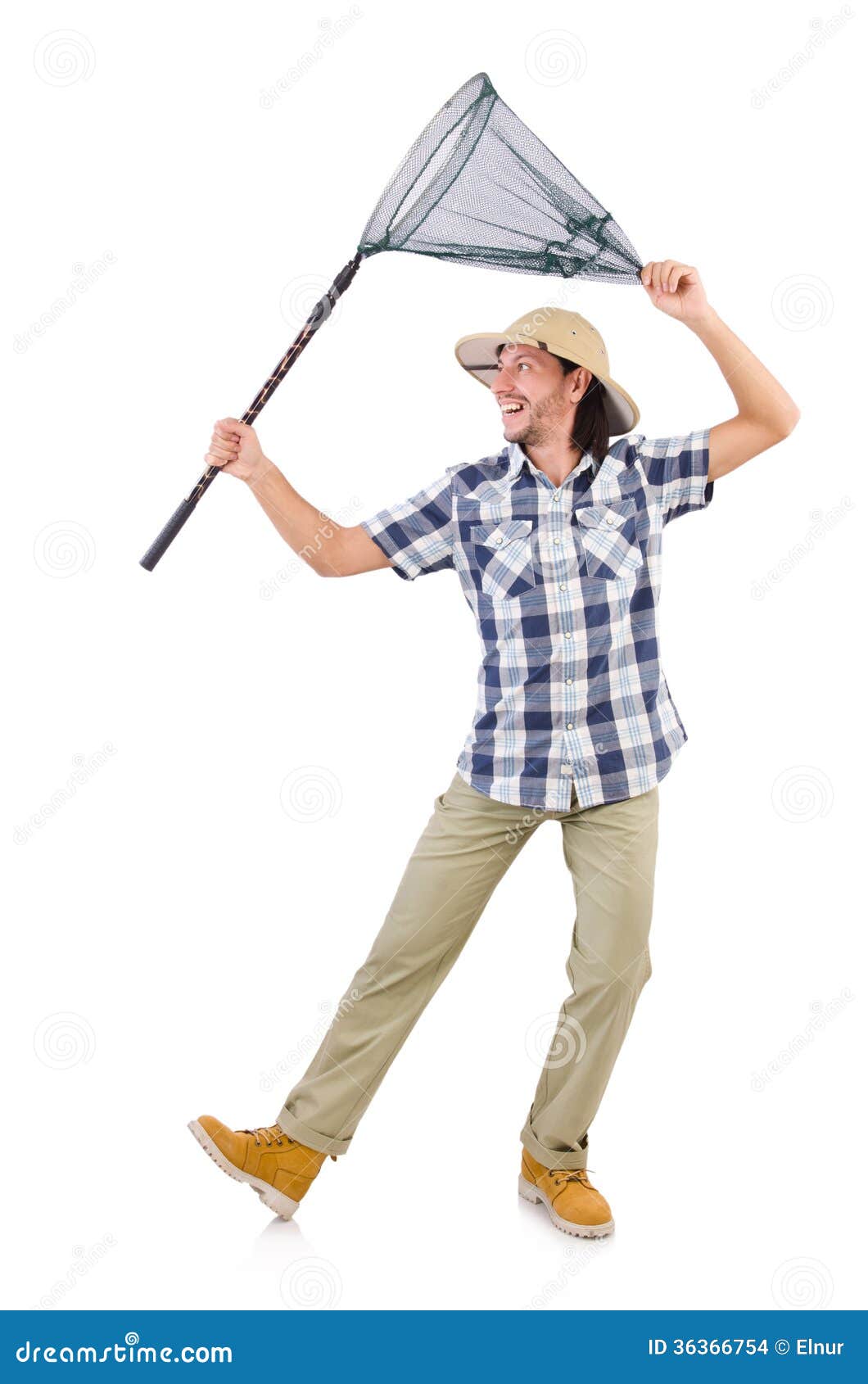 Funny Guy with Catching Net Stock Photo - Image of play, spring: 36366754