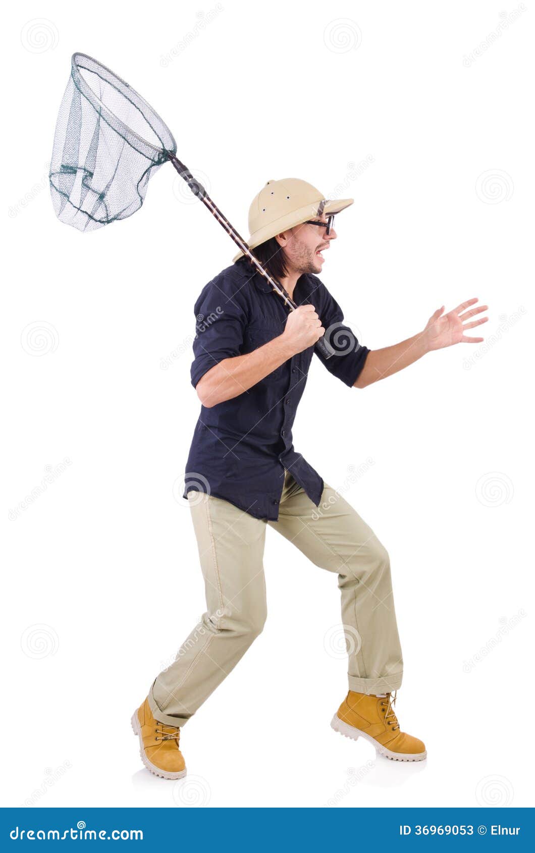 Funny Guy with Catching Net Stock Image - Image of male, humour: 36969053