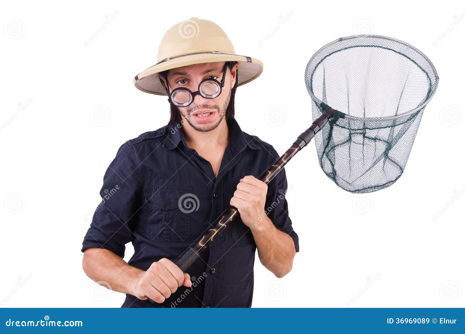 Funny Guy with Catching Net Stock Image - Image of play, outdoors: 36969089