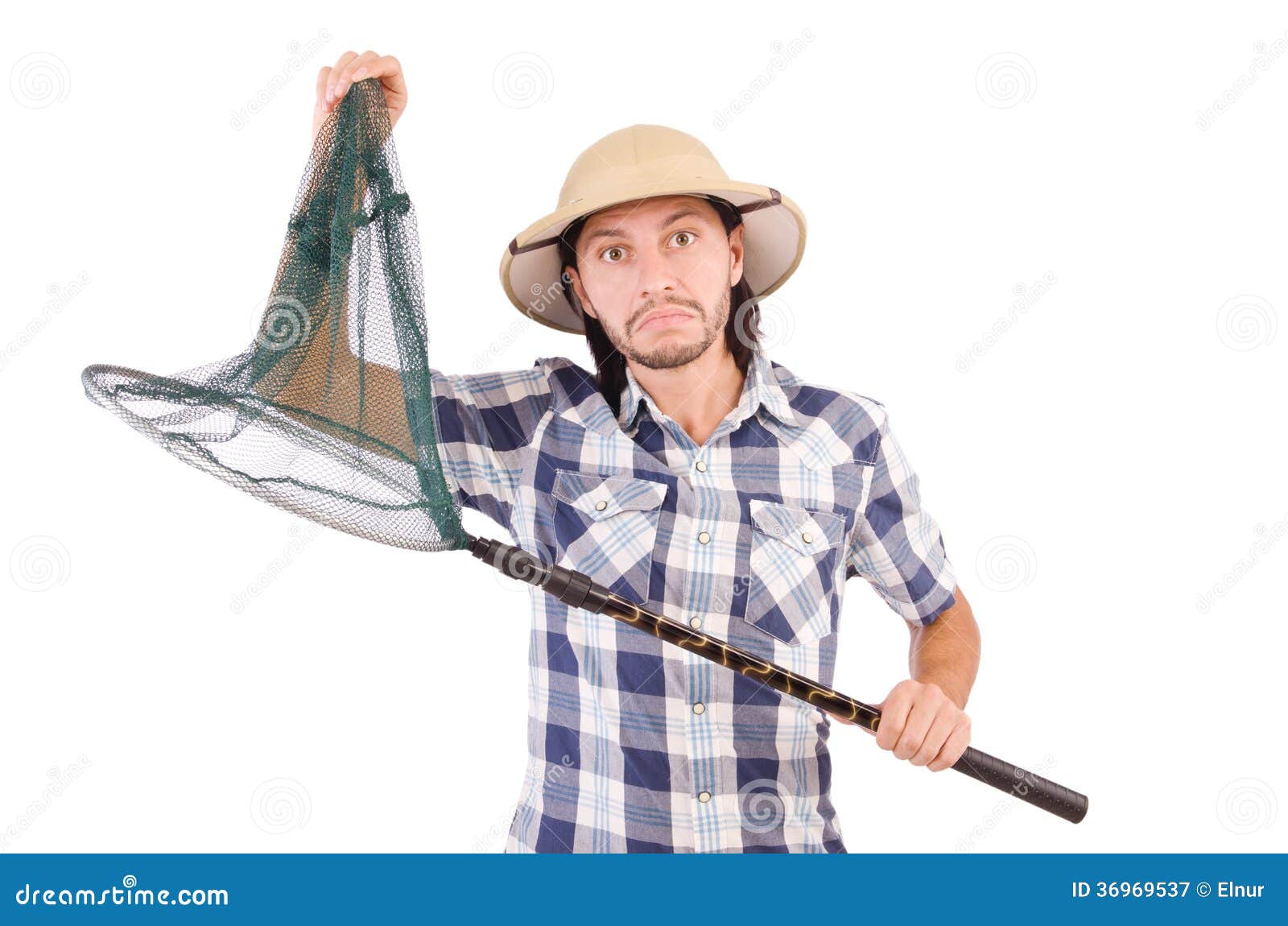 Funny Guy with Catching Net Stock Image - Image of hand, garden: 36969537