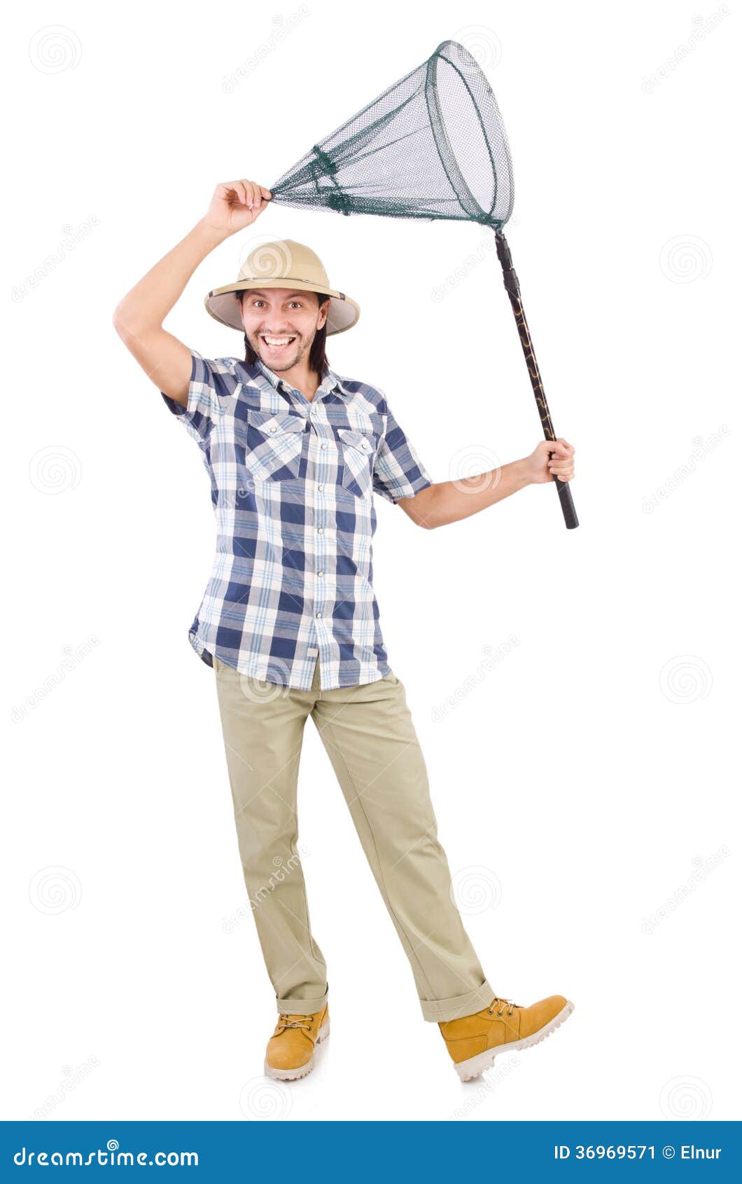 Funny Guy with Catching Net Stock Image - Image of catch, humorous ...