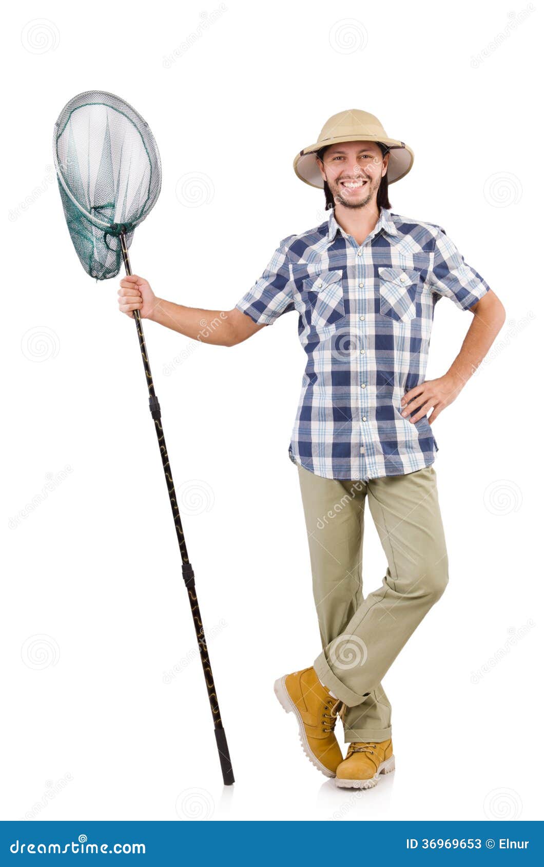 Funny Guy with Catching Net Stock Image - Image of color, happy: 36969653