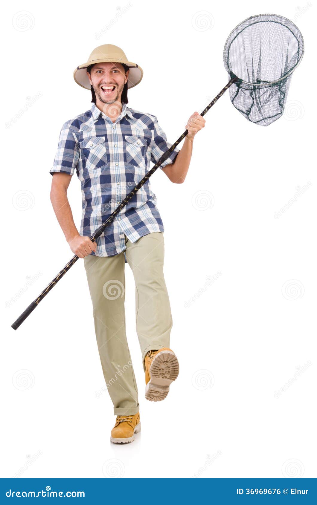 Funny Guy with Catching Net Stock Photo - Image of funny, humor: 36969676