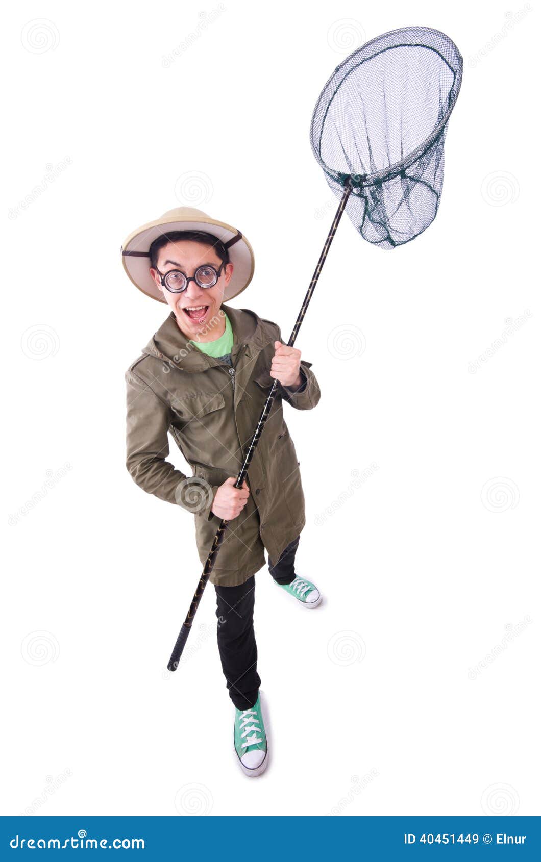 Funny Guy With Catching Net Royalty-Free Stock Photography ...