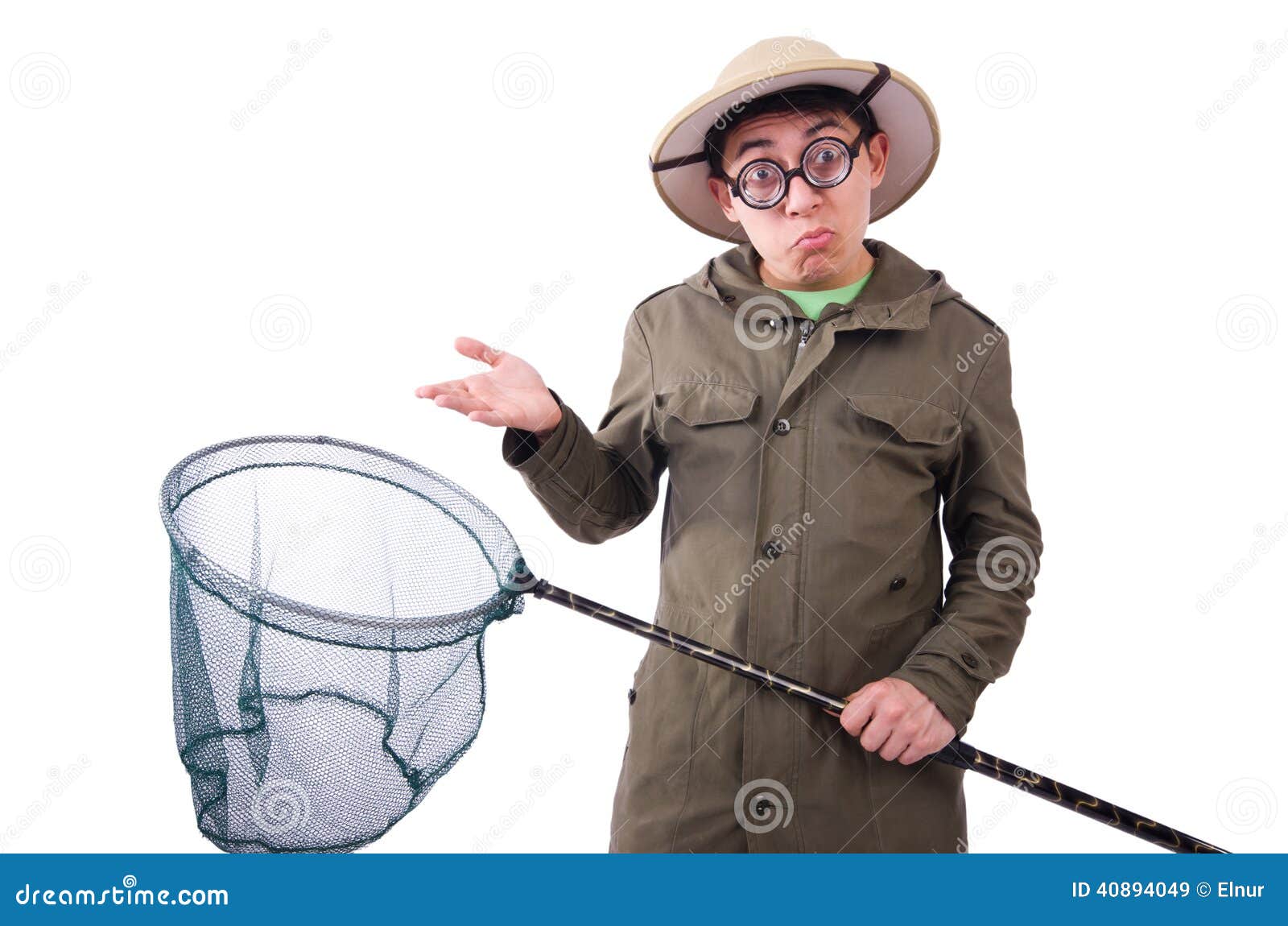 Funny Guy with Catching Net Stock Image - Image of freedom, person ...