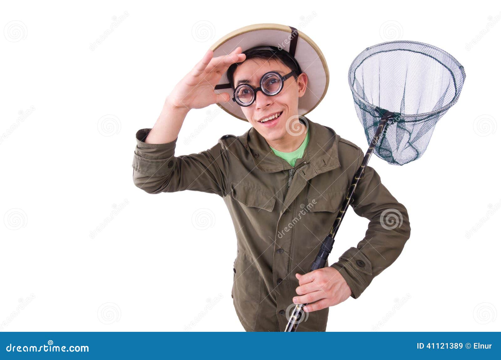 Funny Guy with Catching Net Stock Image - Image of empty, garden: 41121389