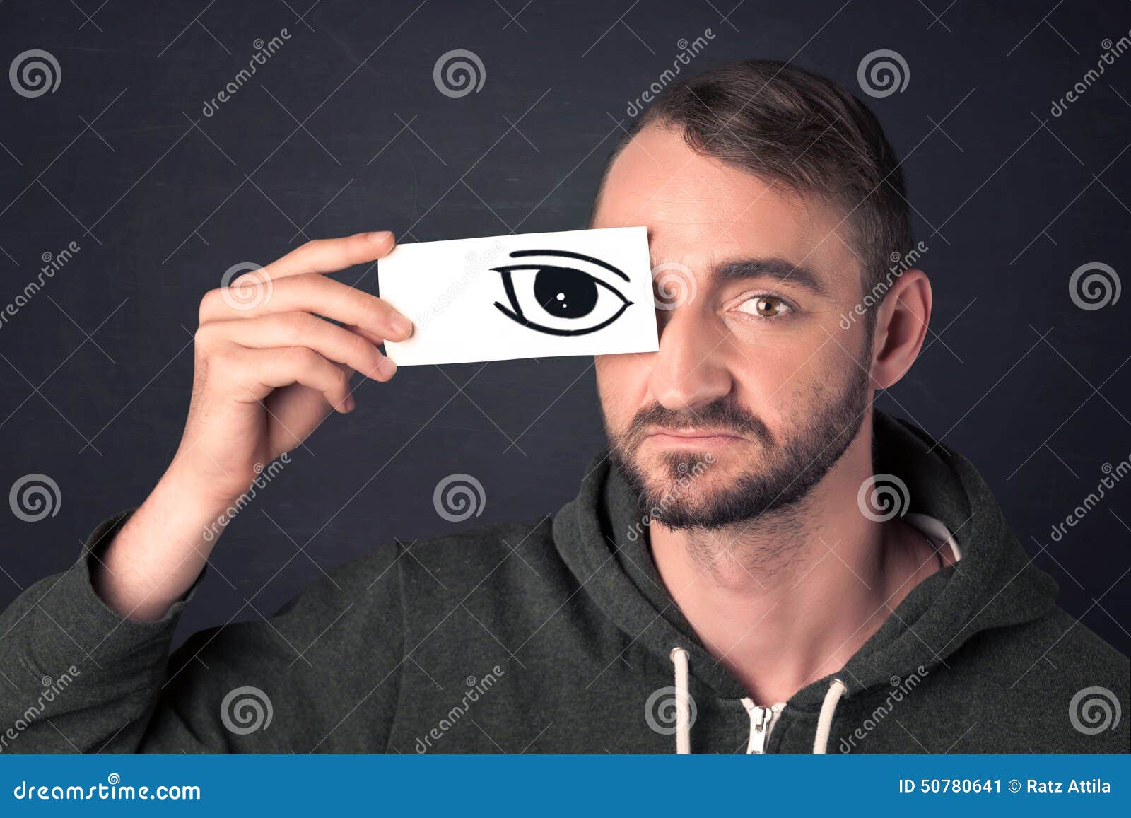 Funny Guy with Censored Sign Paper Stock Image - Image of corporate ...