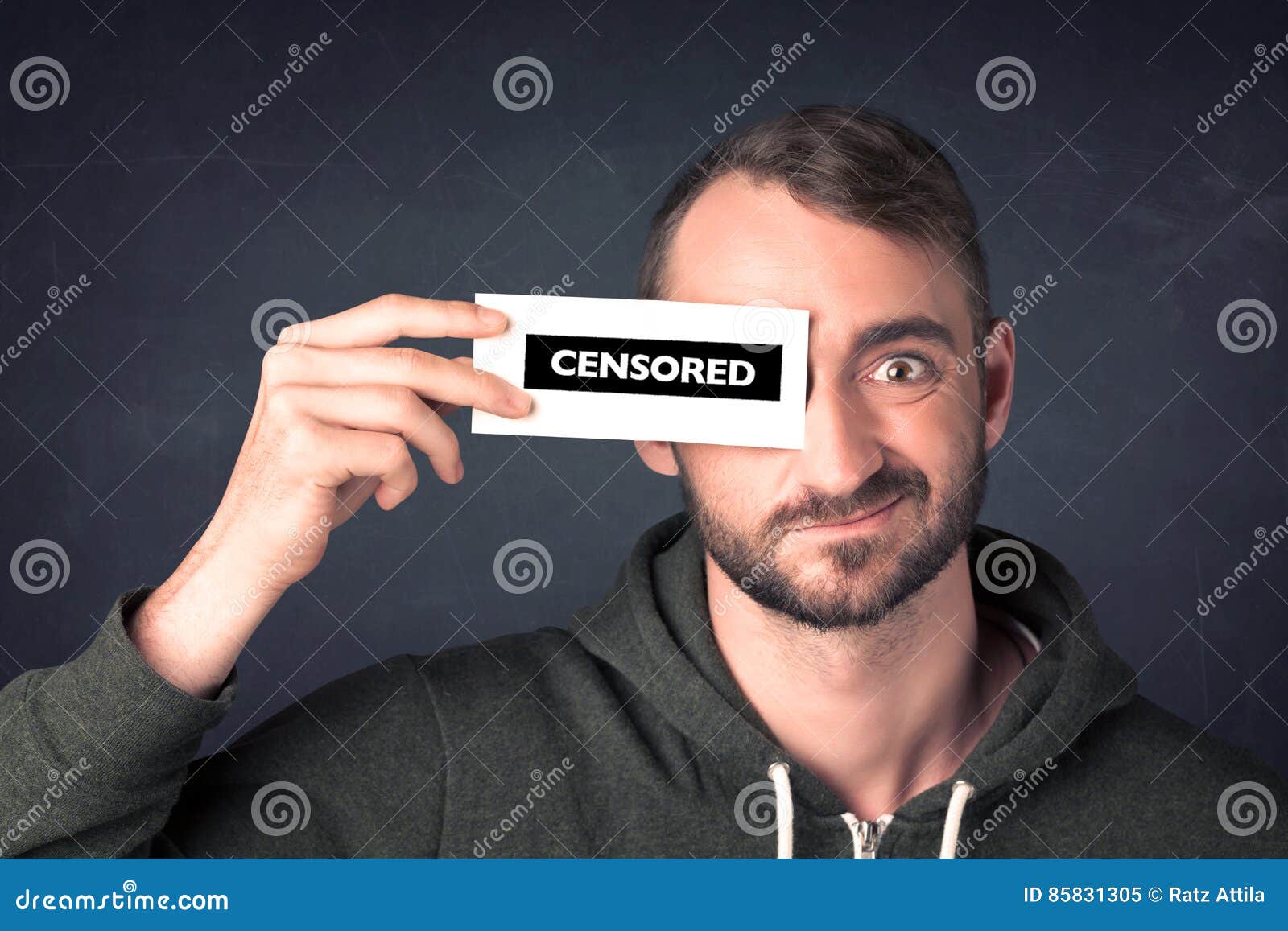Funny Guy With Censored Sign Paper Stock Image | CartoonDealer.com ...