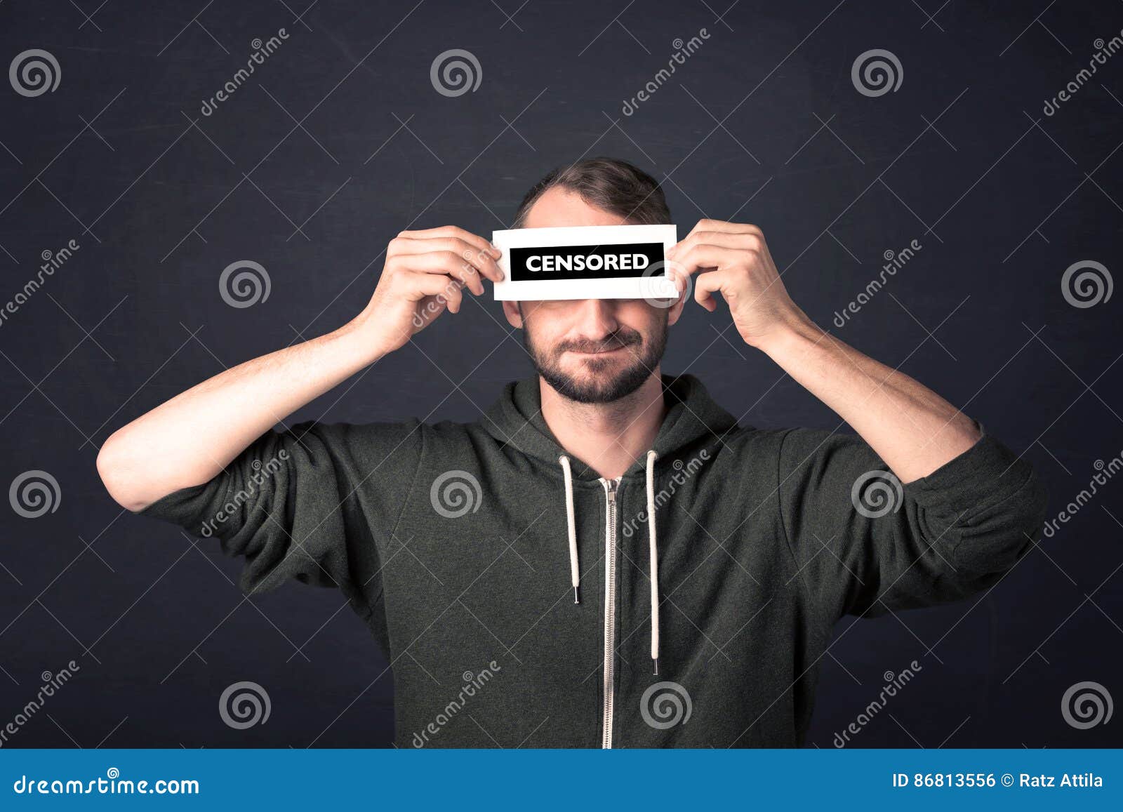 Funny Guy With Censored Sign Paper Stock Image | CartoonDealer.com ...
