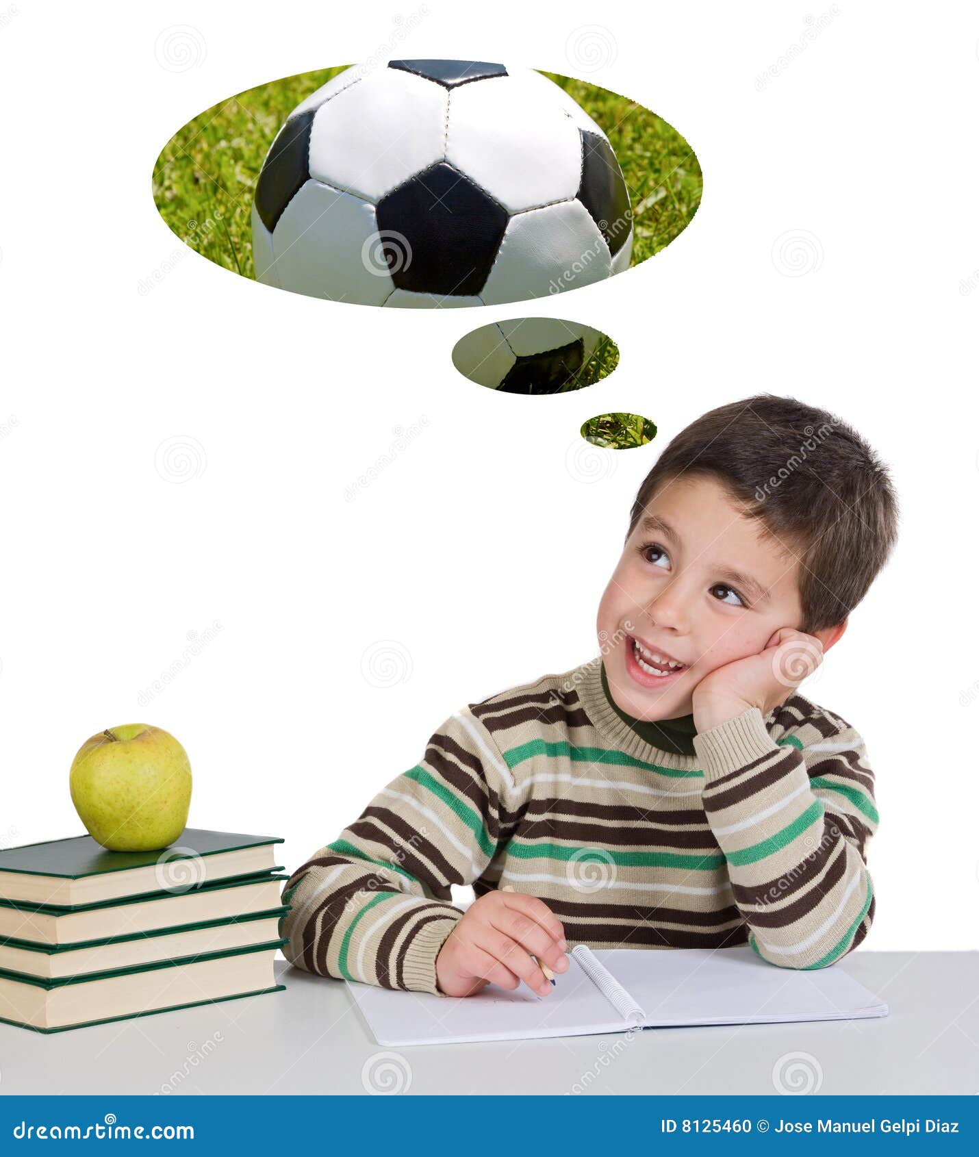 Funny Guy in Class Thinking about Playing Soccer Stock Photo - Image of ...