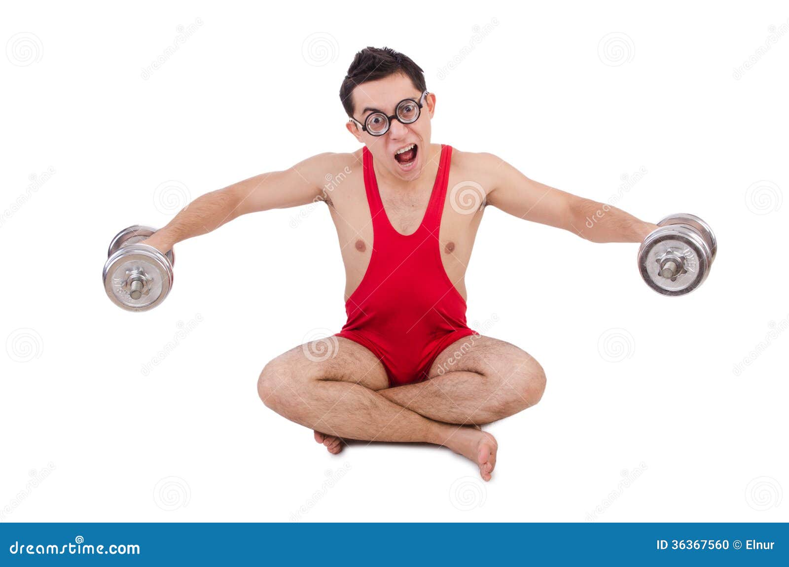 Funny guy exercising stock photo. Image of humour, bicep - 36367560