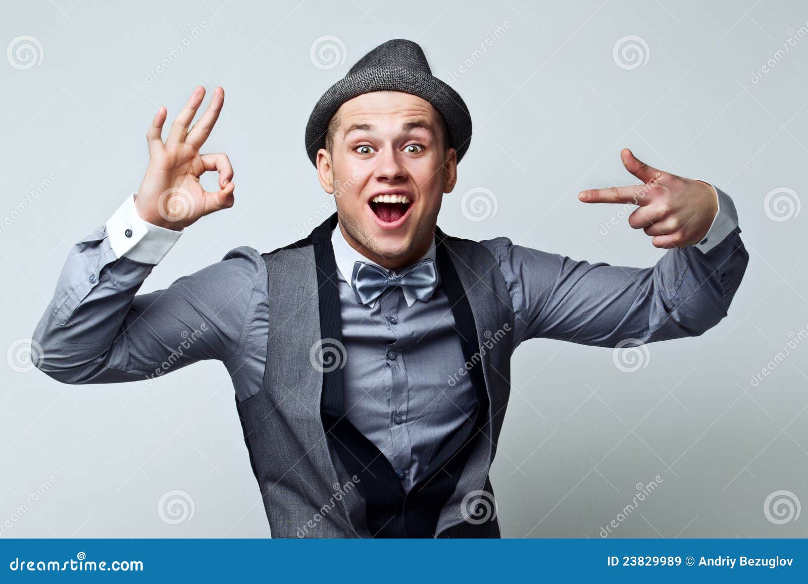 Funny guy gesturing stock image. Image of teeth, cell - 23829989