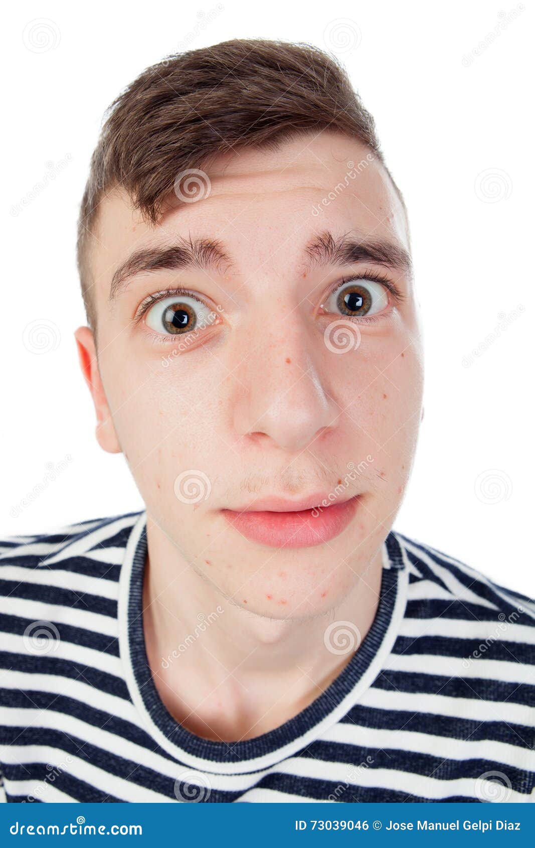 Funny Guy Grimacing with Her Face Stock Photo - Image of slim ...