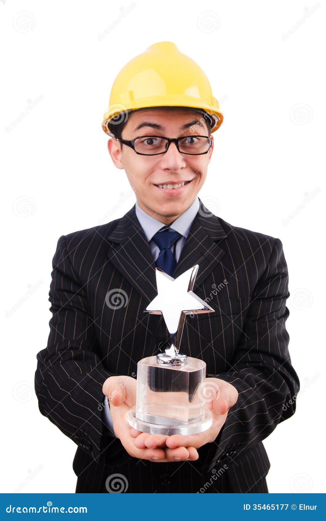 Funny guy with prize stock image. Image of reward, humor - 35465177