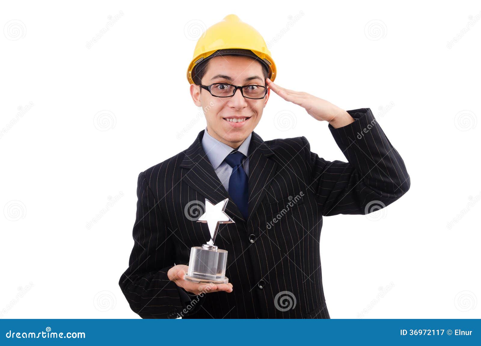 Funny guy with prize stock image. Image of achievement - 36972117