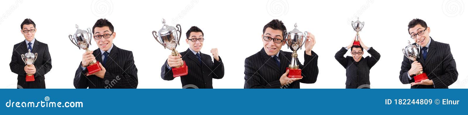 Funny Guy Receiving Award on White Stock Image - Image of gold, reward ...
