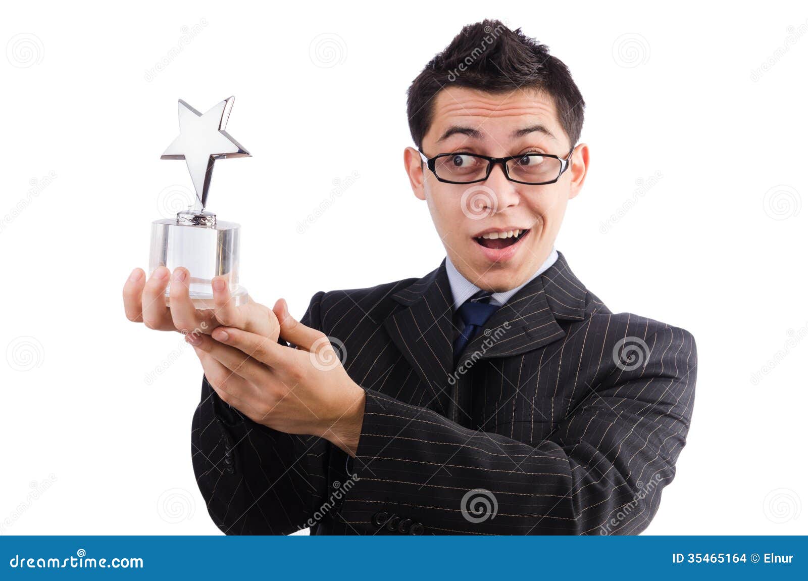 Funny guy receiving award stock photo. Image of male - 35465164