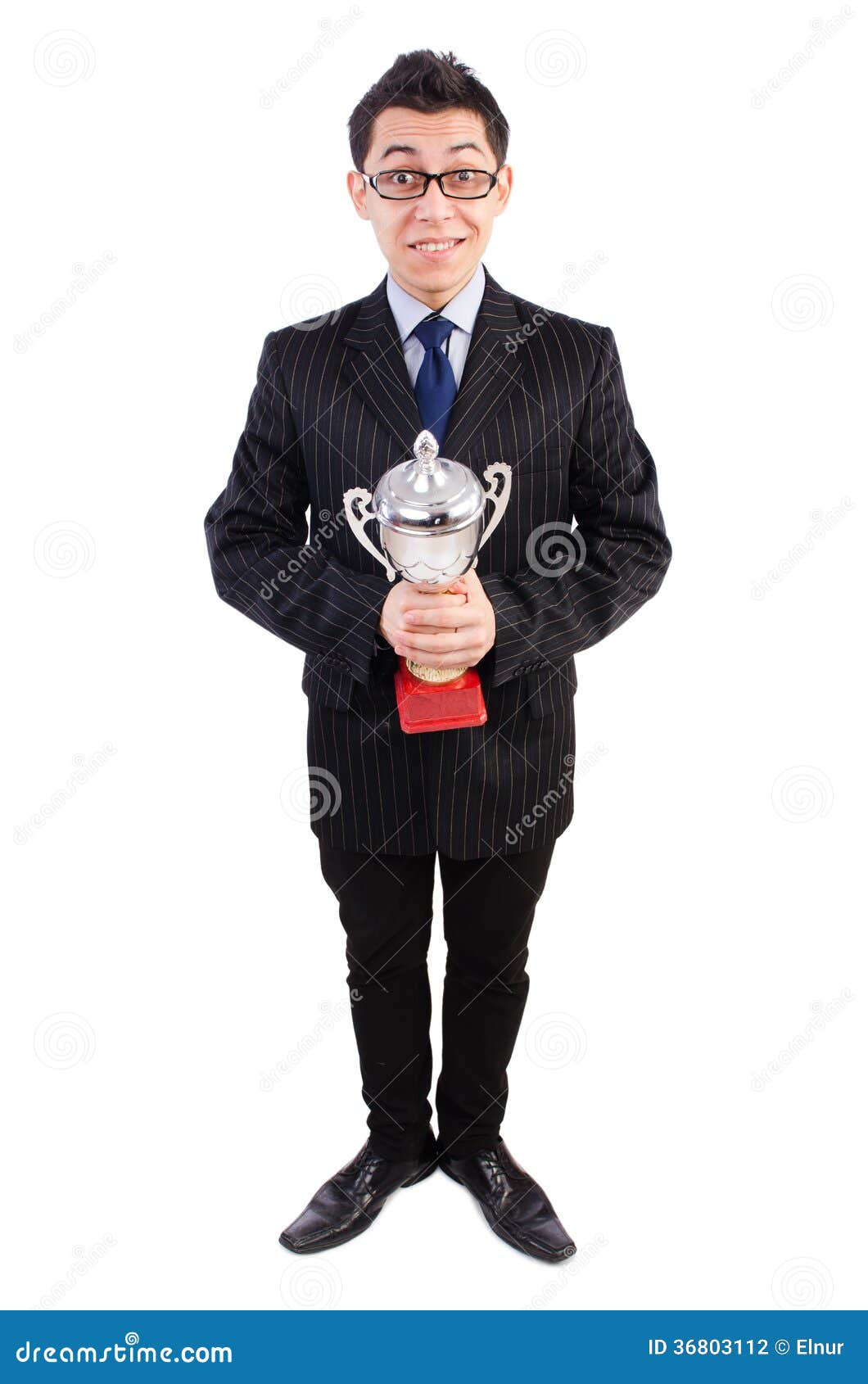 Funny guy receiving award stock photo. Image of business - 36803112