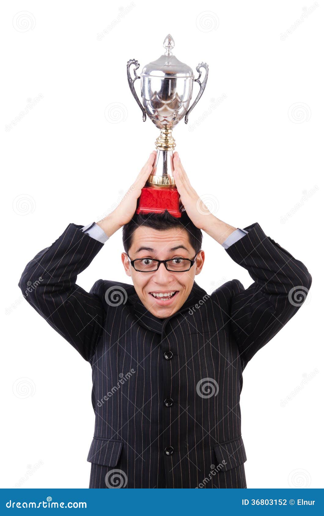 Funny guy receiving award stock photo. Image of happy - 36803152