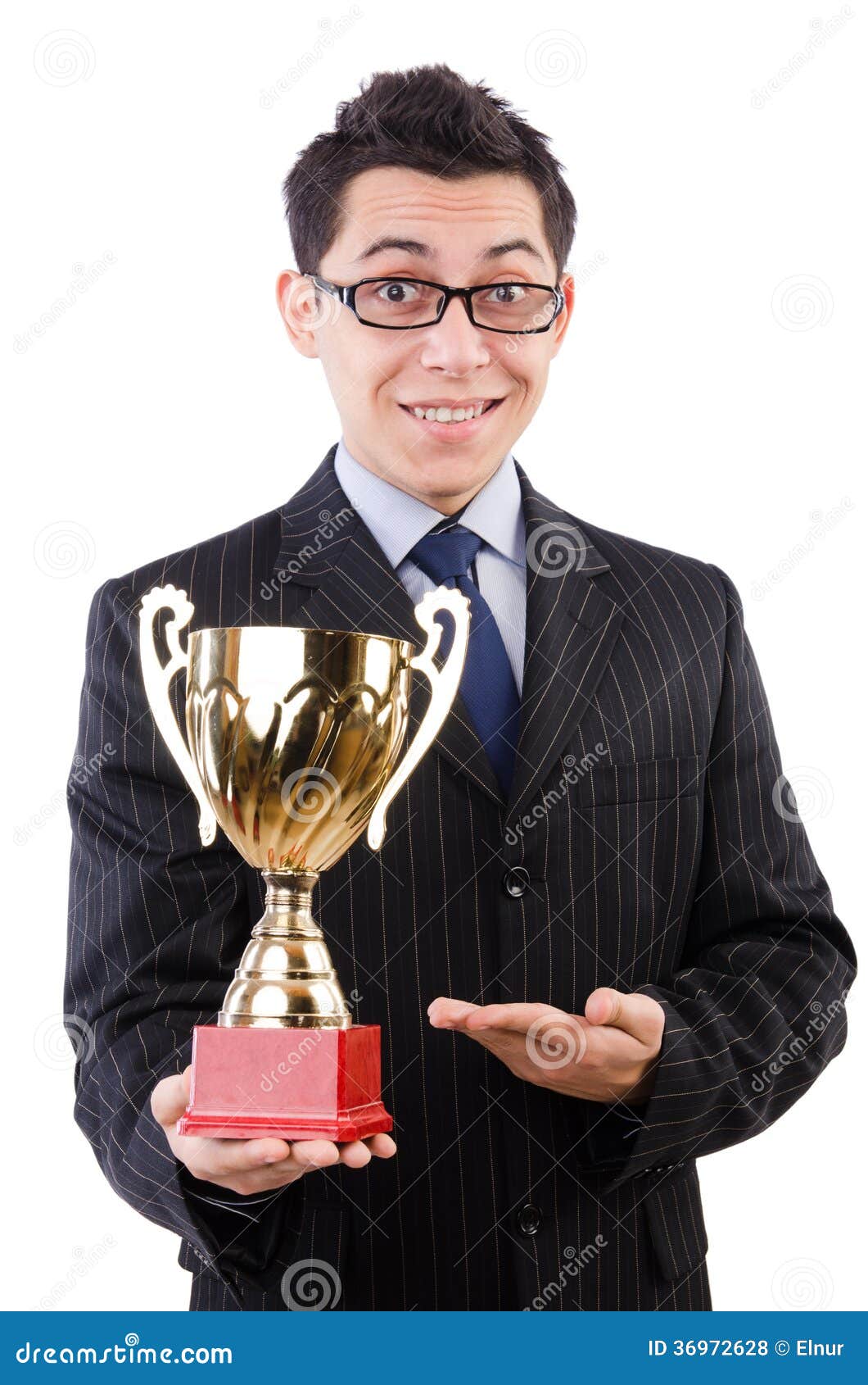 Funny guy receiving award stock photo. Image of business - 36972628