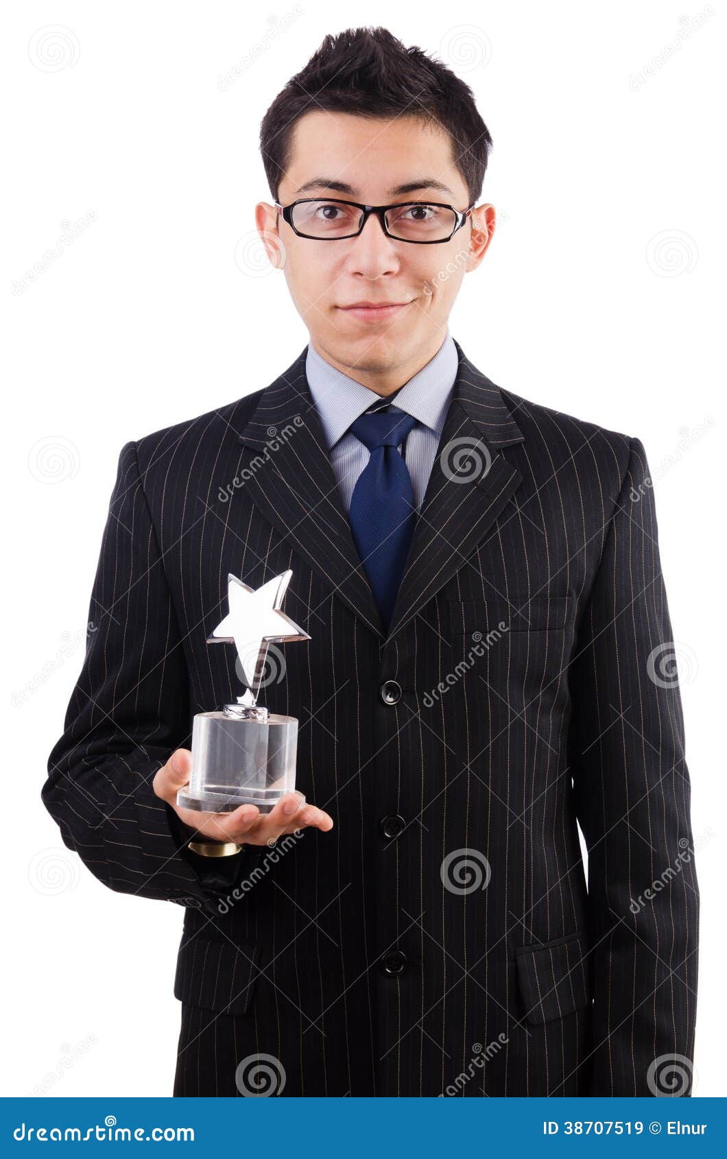 Funny guy receiving award stock image. Image of achievement - 38707519