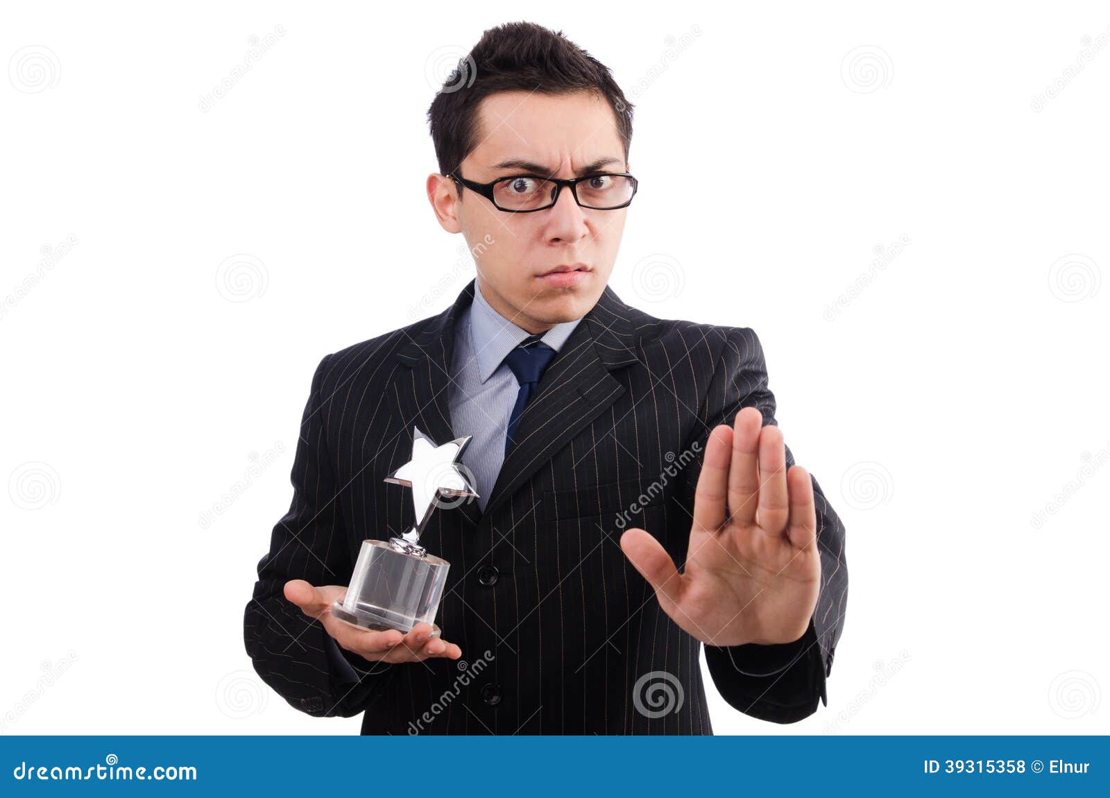 Funny guy receiving award stock photo. Image of reward - 39315358